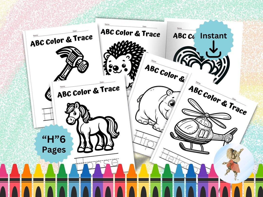 Kids Writing Practice Preschool Printable ABC Color Trace Activity Page ...