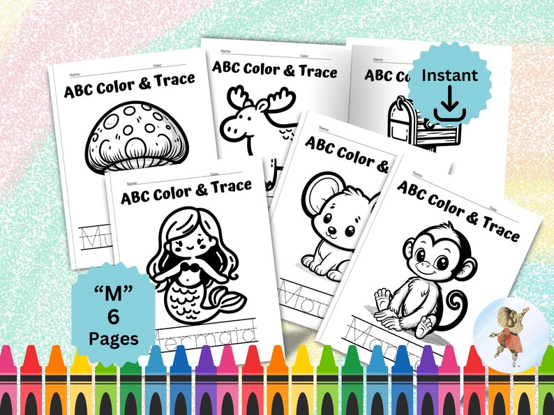 Kids Writing Practice Preschool Printable ABC Color Trace Activity Page ...