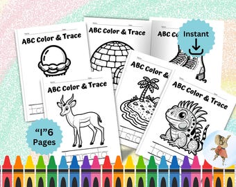 Kids Trace ABC Worksheet Coloring Book Page Handwriting Practice ...