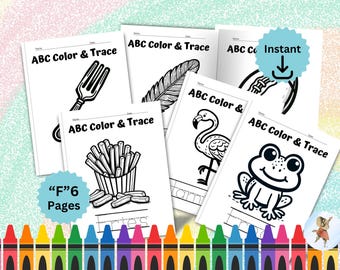 Kids Trace ABC Worksheet Coloring Book Page Handwriting Practice ...