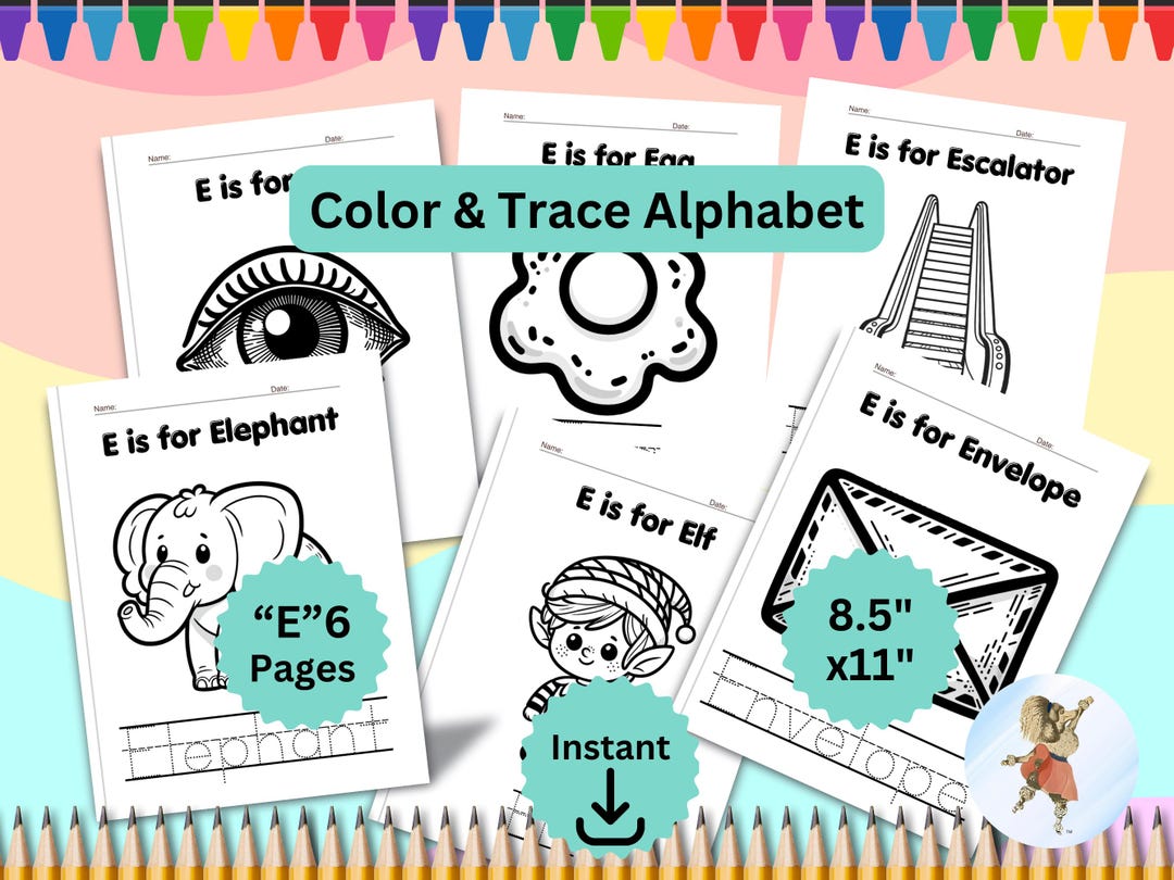 Kids Trace ABC Worksheet Coloring Book Page Handwriting Practice ...