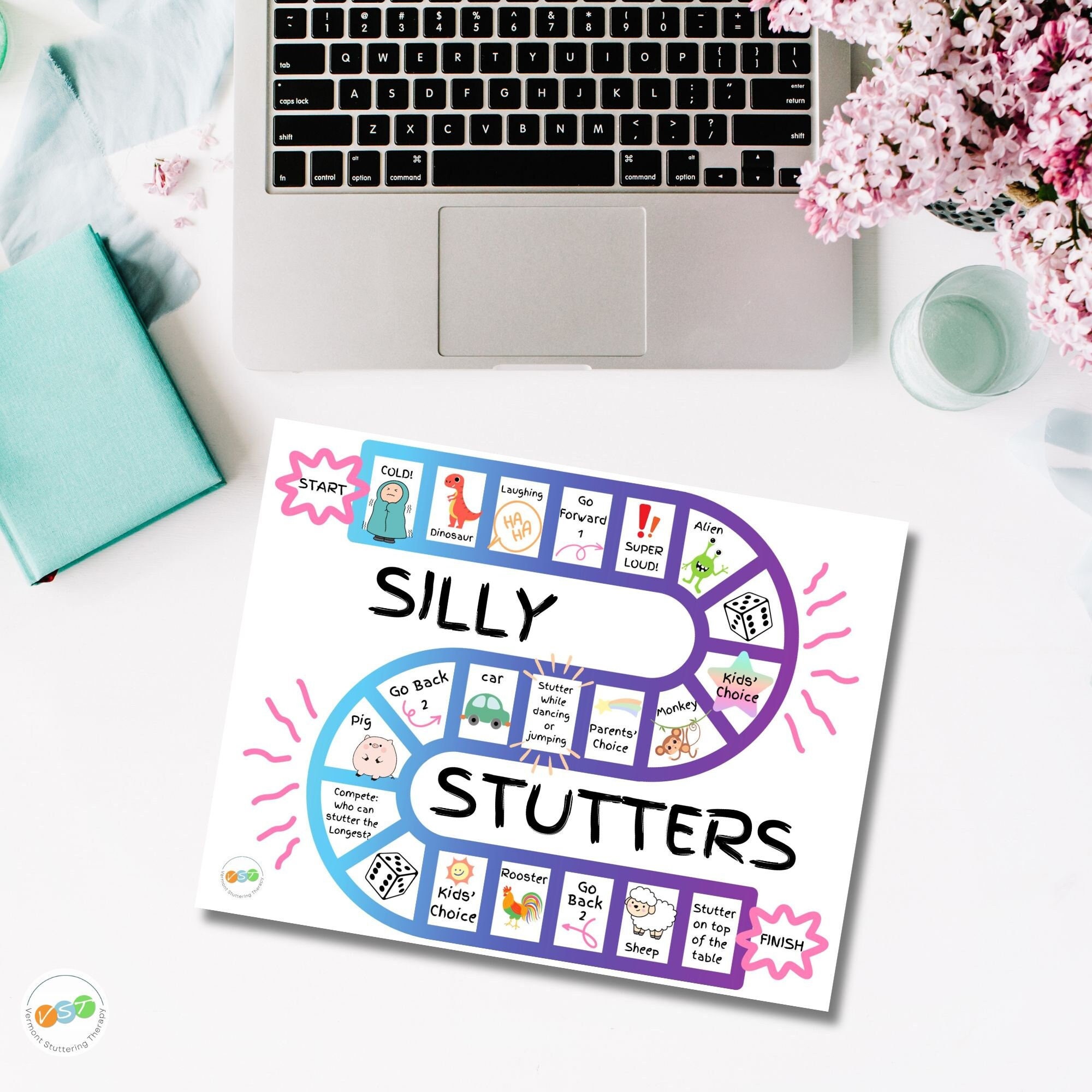 Stuttering Therapy SLP Game, Instant Download Silly Stuttering ...
