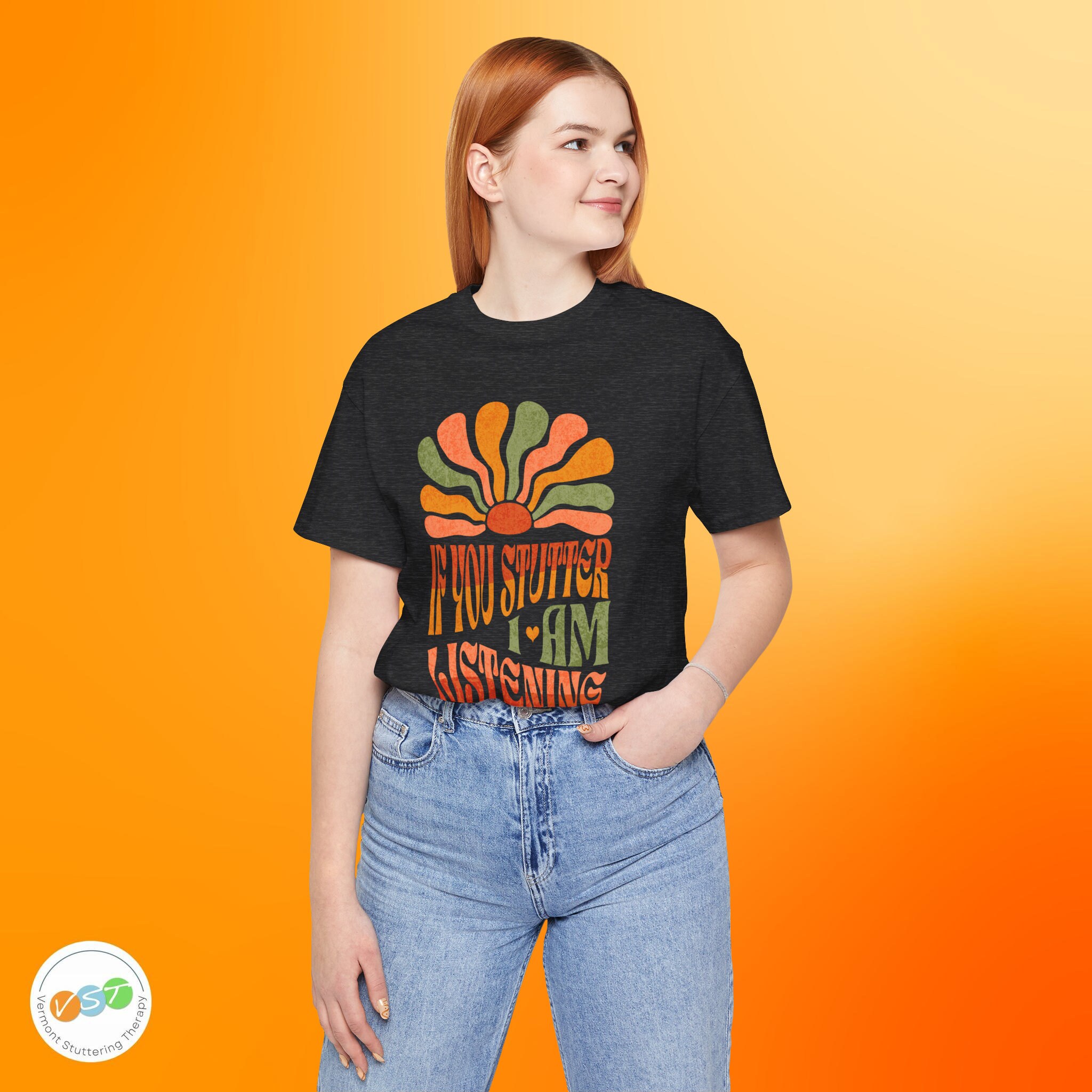 Stuttering Awareness Retro Sun Tshirt, Boho Stuttering Awareness Gift ...