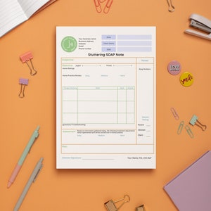 Digital SOAP Note, Stuttering SOAP Template, Stuttering Therapy, SLP ...