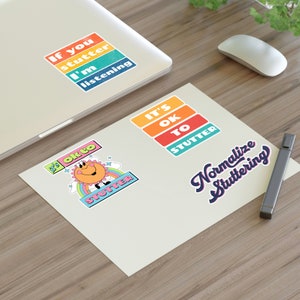 Stuttering Sticker Sheet, 8.5 X 11 or 4 X 6, Four Stuttering Awareness ...