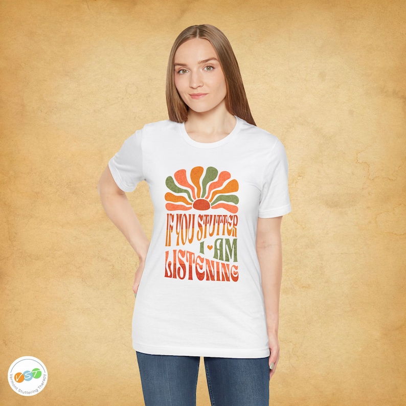 Stuttering Awareness Retro Sun Tshirt, Boho Stuttering Awareness Gift ...
