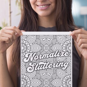 Digital Stuttering Coloring Pages, Stuttering Therapy Positive Affirmations, Speech Treatment ...