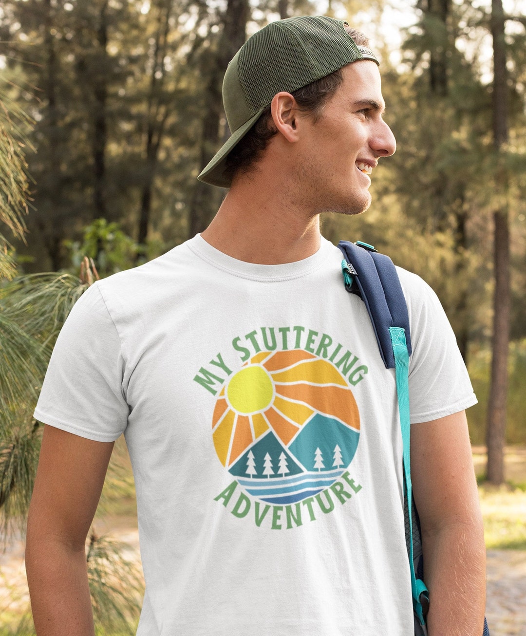 Stuttering T-shirt, My Stuttering Adventure, Retro Mountain Shirt ...