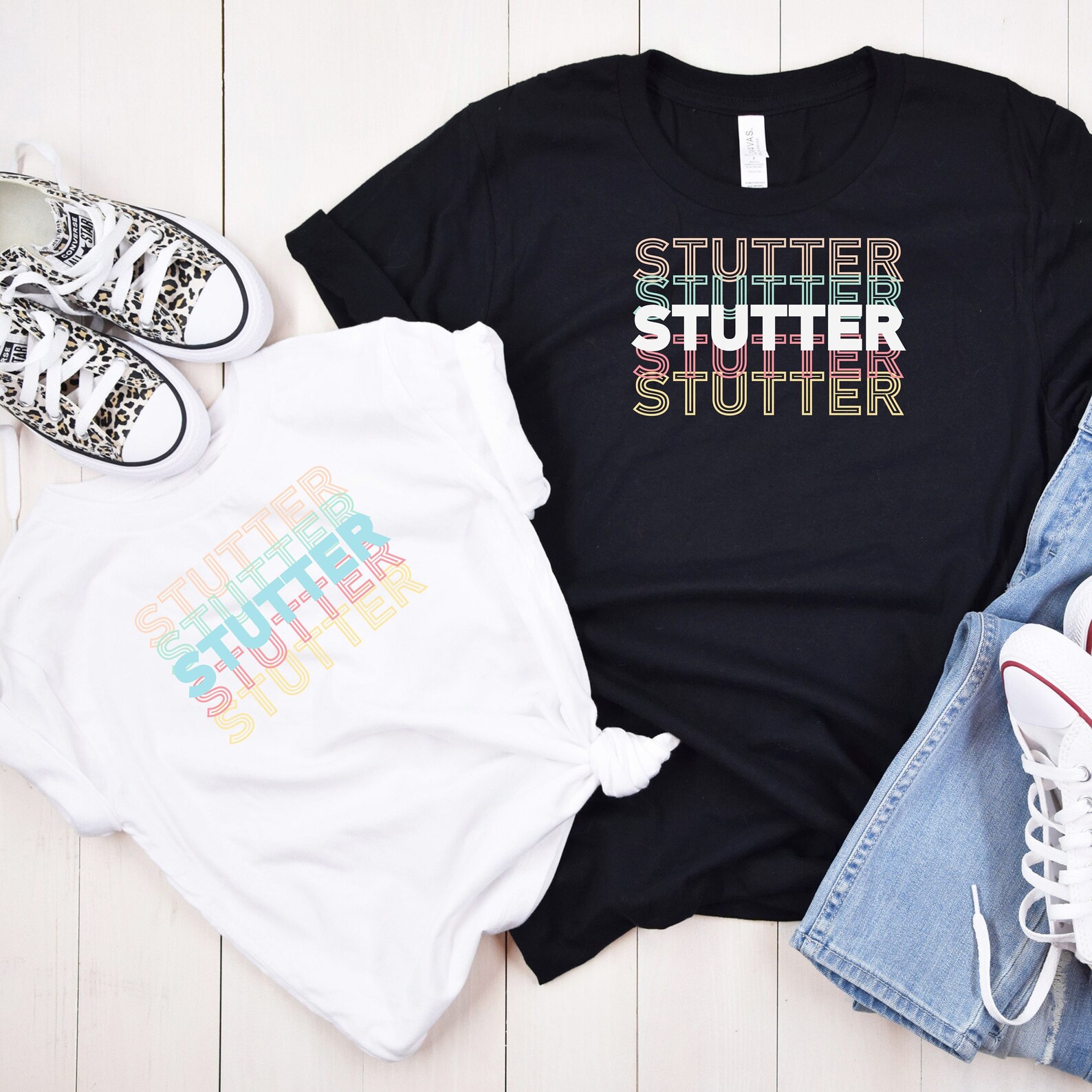 Retro Stutter Stagger Text Stuttering Unisex T-shirt Gift for People ...