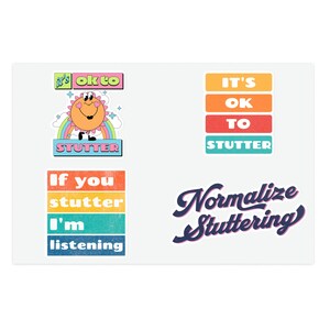 Stuttering Sticker Sheet, 8.5 X 11" or 4 X 6", Four Stuttering ...