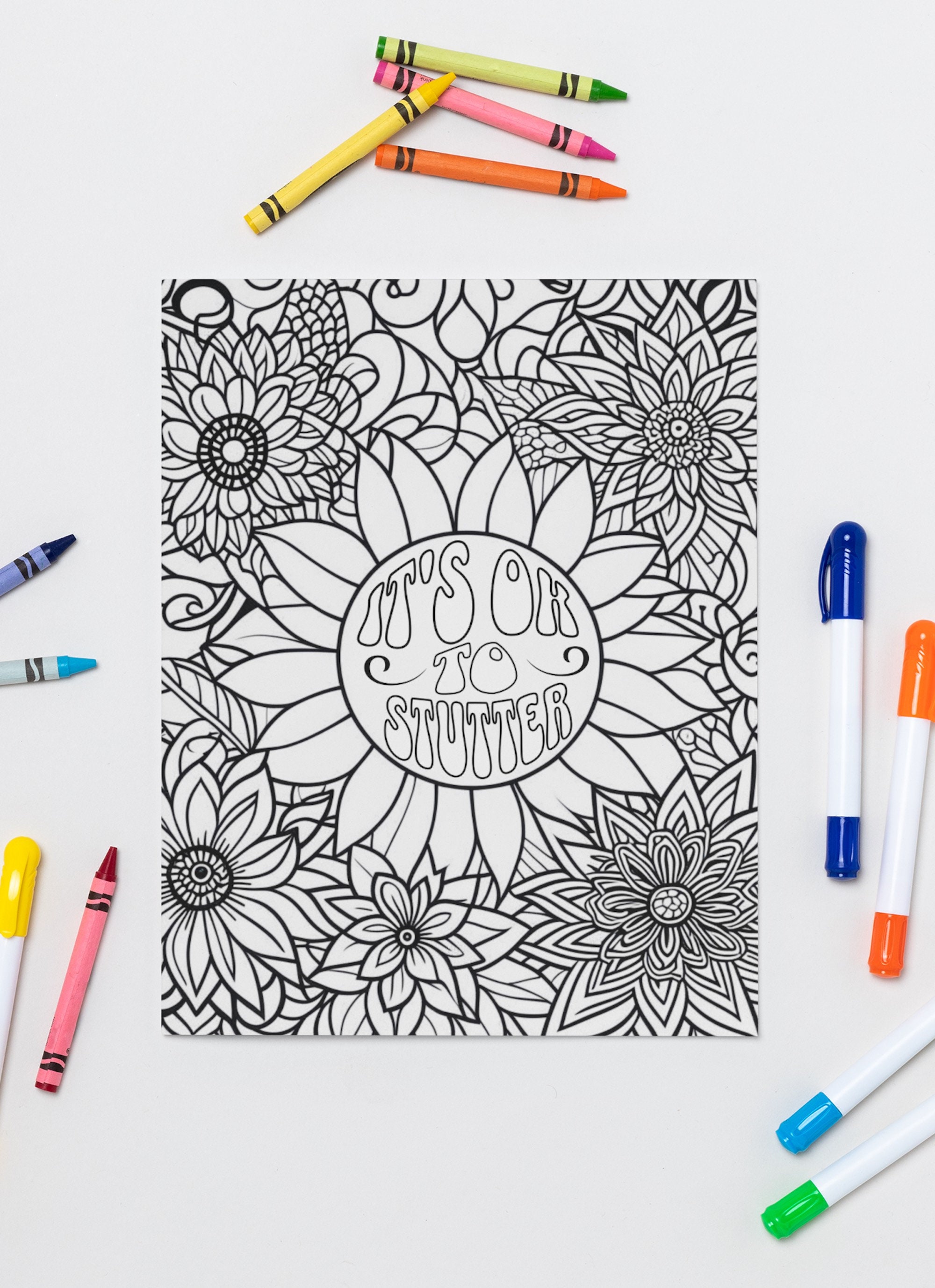 Digital Stuttering Coloring Pages Stuttering Therapy Positive - Etsy
