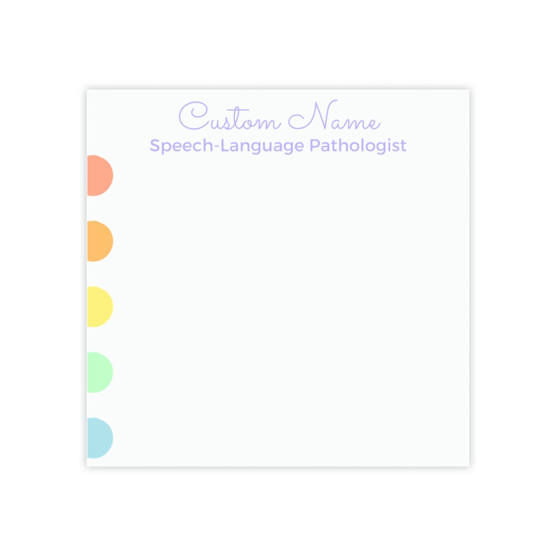 Custom SLP Sticky Note Pad, Speech Path Sticky Note Gift, Personalized ...