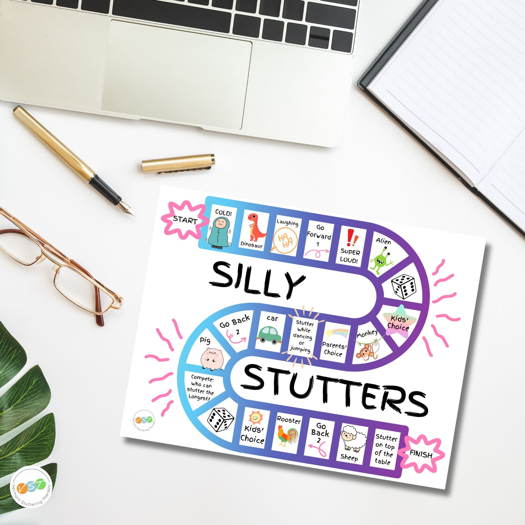 Stuttering Therapy SLP Game, Instant Download Silly Stuttering ...