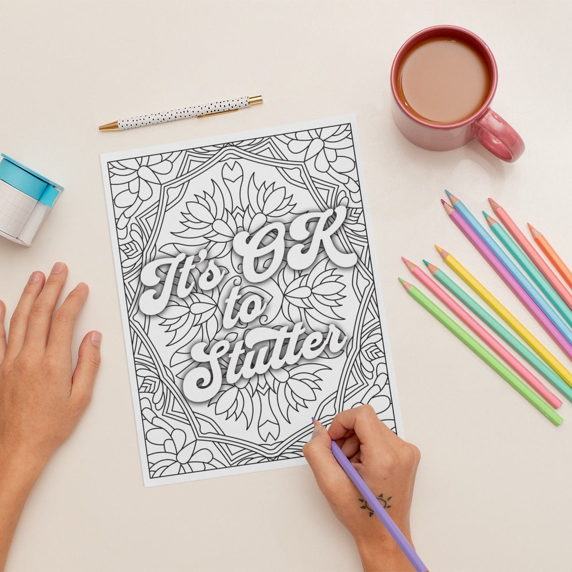 Digital Stuttering Coloring Pages, Stuttering Therapy Positive ...