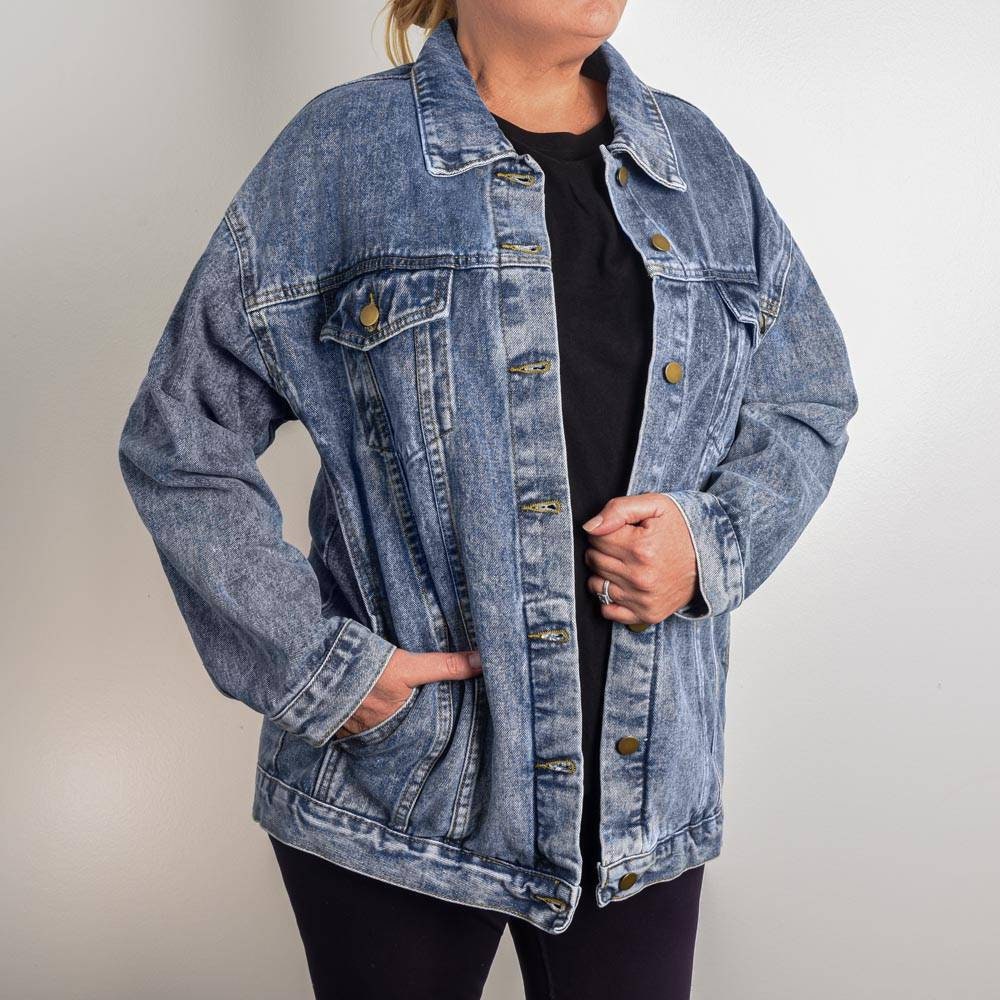 Stuttering Printed Denim Jacket Retro, It is OK to Stutter, Women's ...