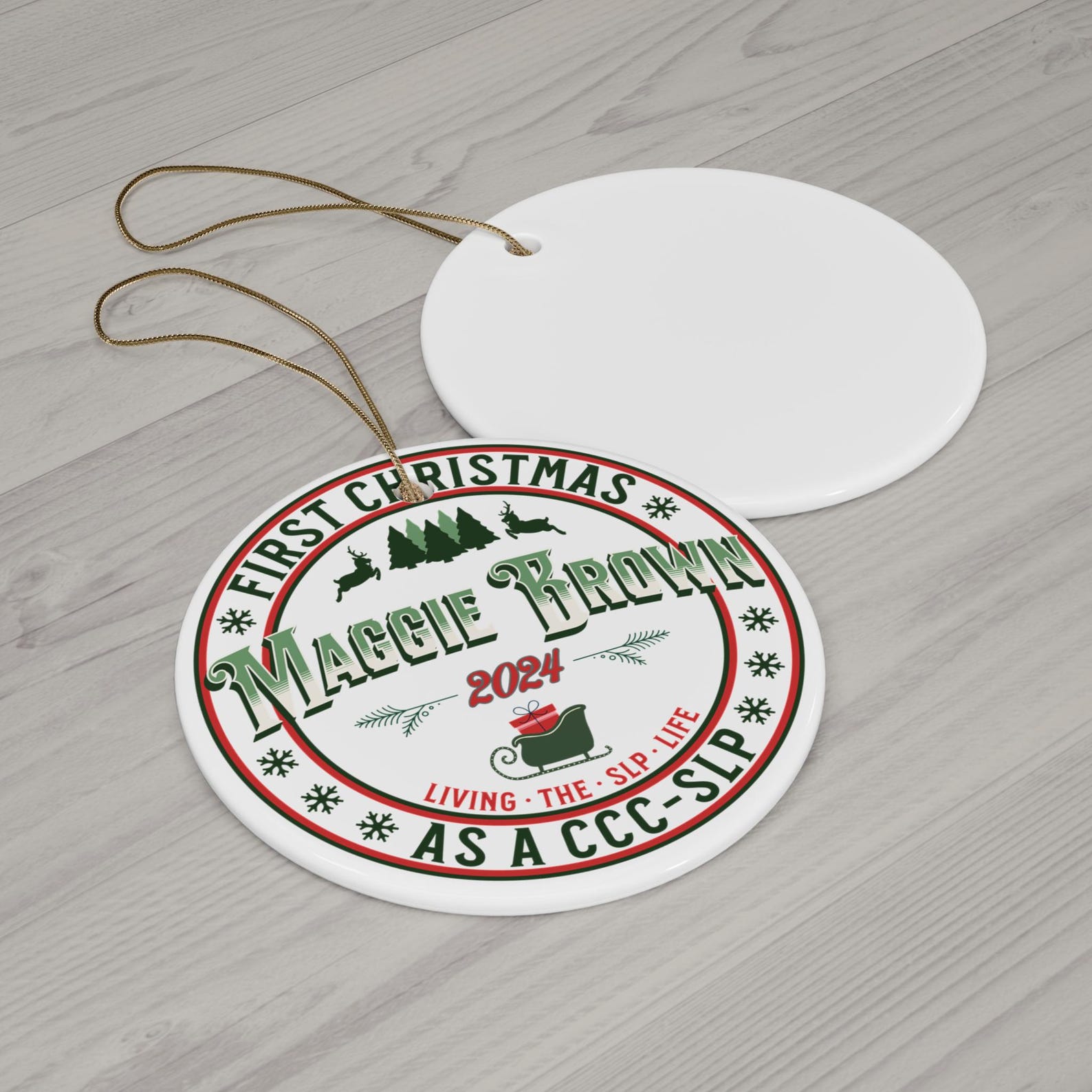 Custom SLP Christmas Ornament Gift, First Christmas as a CCC-SLP ...