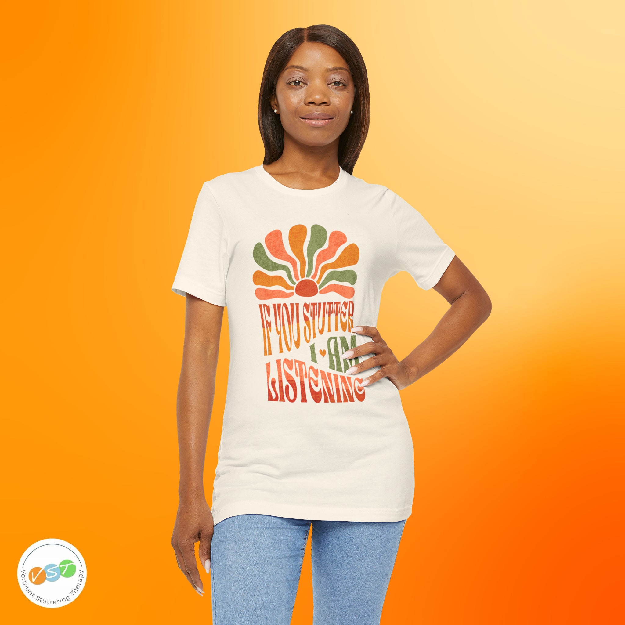 Stuttering Awareness Retro Sun Tshirt, Boho Stuttering Awareness Gift ...