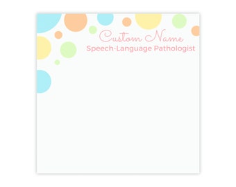 Custom SLP Sticky Note Pad, Speech Path Sticky Note Gift, Personalized ...