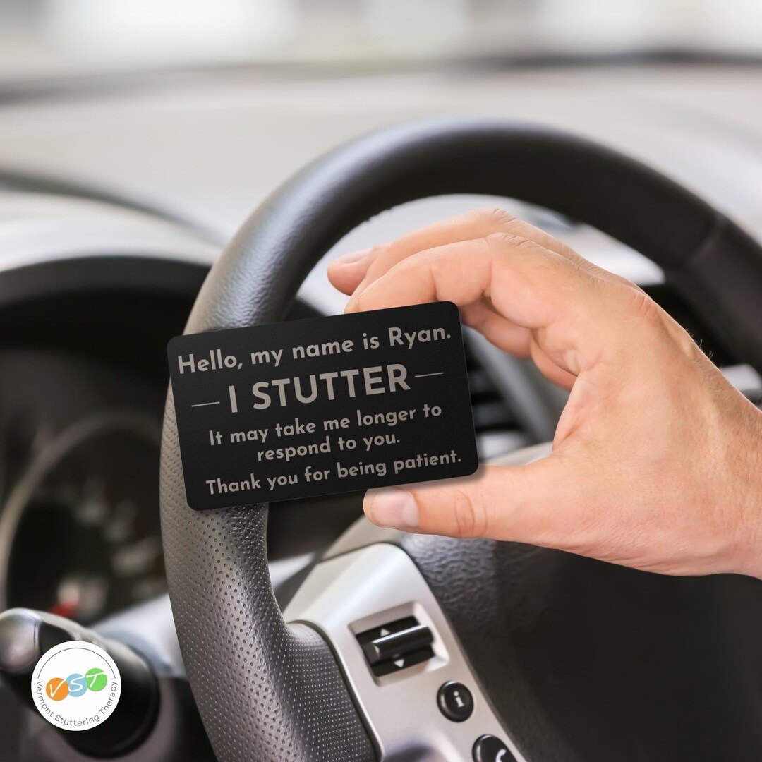 I Stutter Engraved Wallet ID Card, Stuttering Card Disability Rights ...