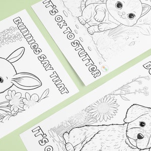 Digital Stuttering Coloring Pages Set, Stuttering Therapy, SLP Speech ...