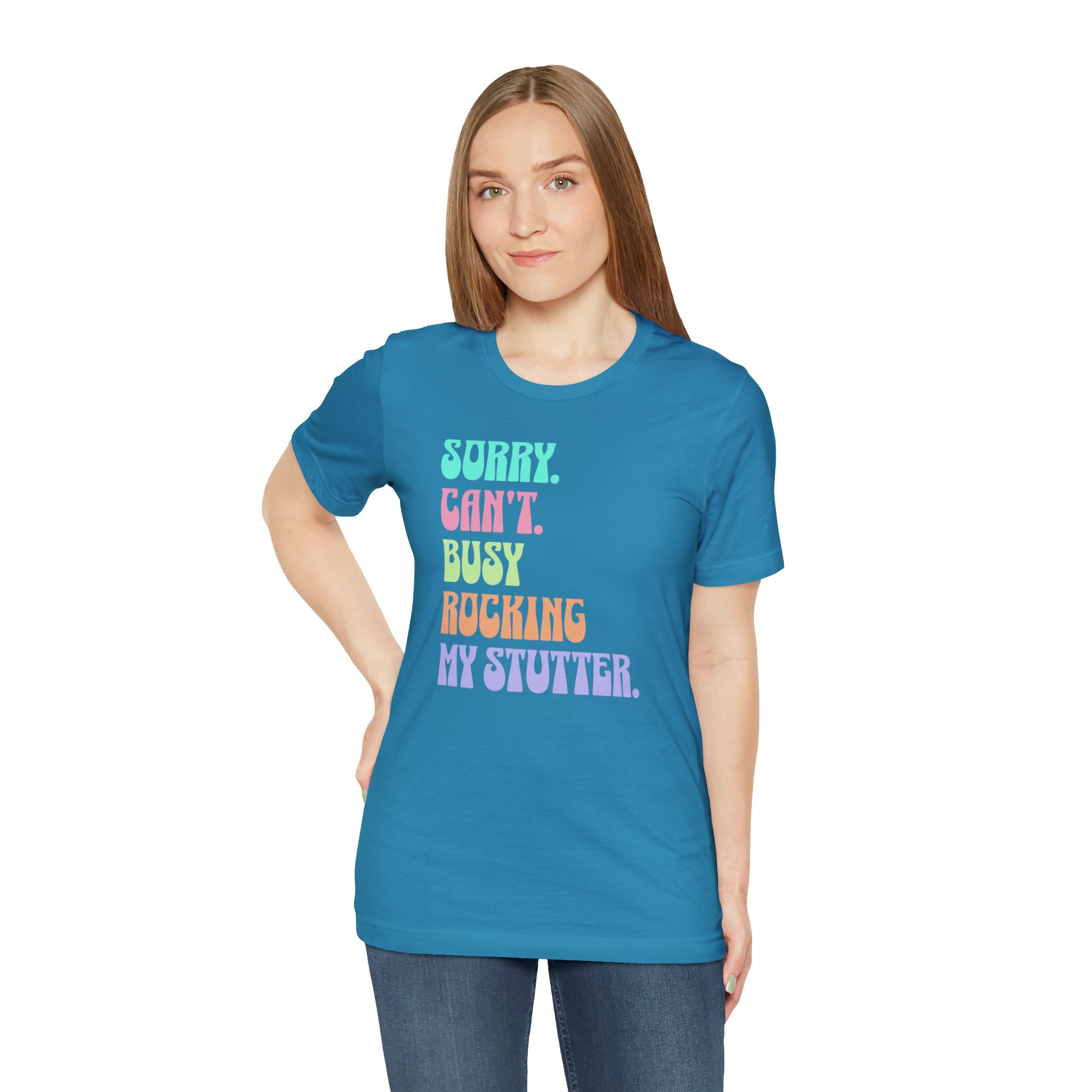Funny Stutter Tshirt Sorry Can't Busy Rocking My Stutter - Etsy