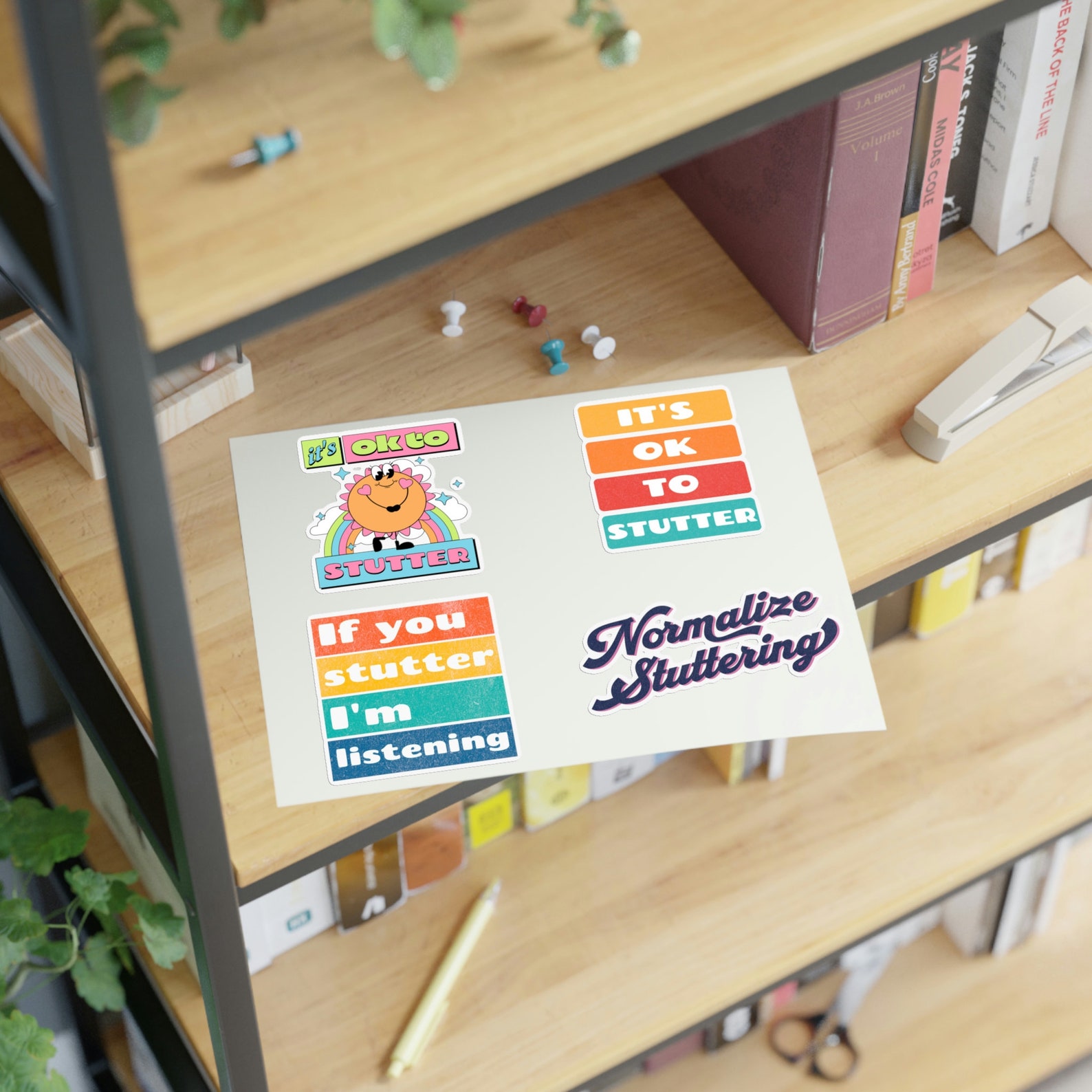 Stuttering Sticker Sheet, 8.5 X 11" or 4 X 6", Four Stuttering ...