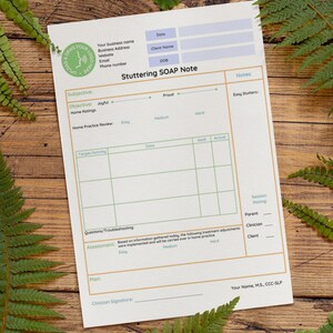 Digital SOAP Note, Stuttering SOAP Template, Stuttering Therapy, SLP ...