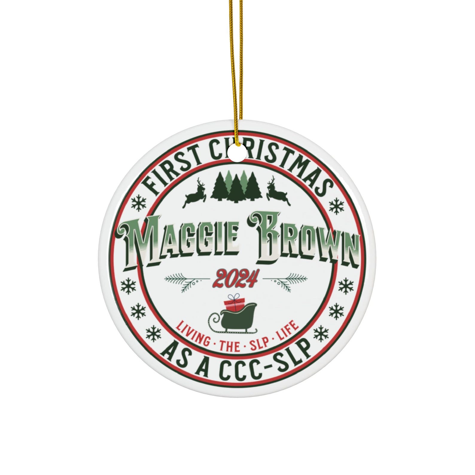 Custom SLP Christmas Ornament Gift, First Christmas as a CCC-SLP ...