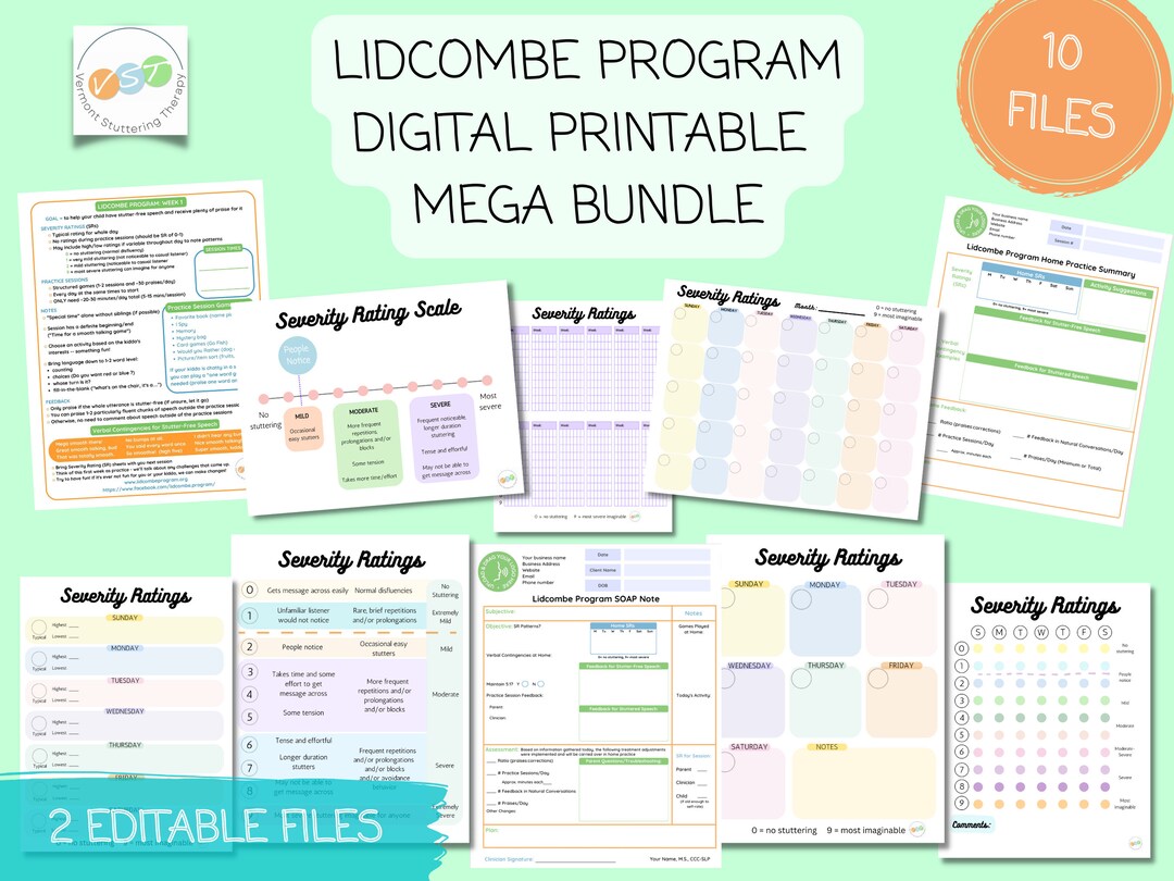 Stuttering Lidcombe Program Severity Rating Forms Week 1 Form - Etsy.de