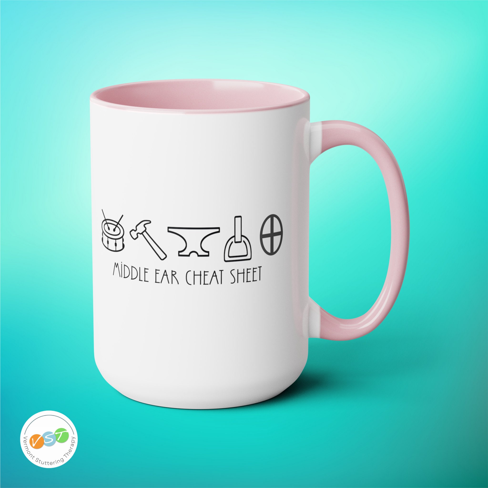 Funny Audiology Middle Ear Cheat Sheet Mug, 15 Oz Two-tone Mug ...