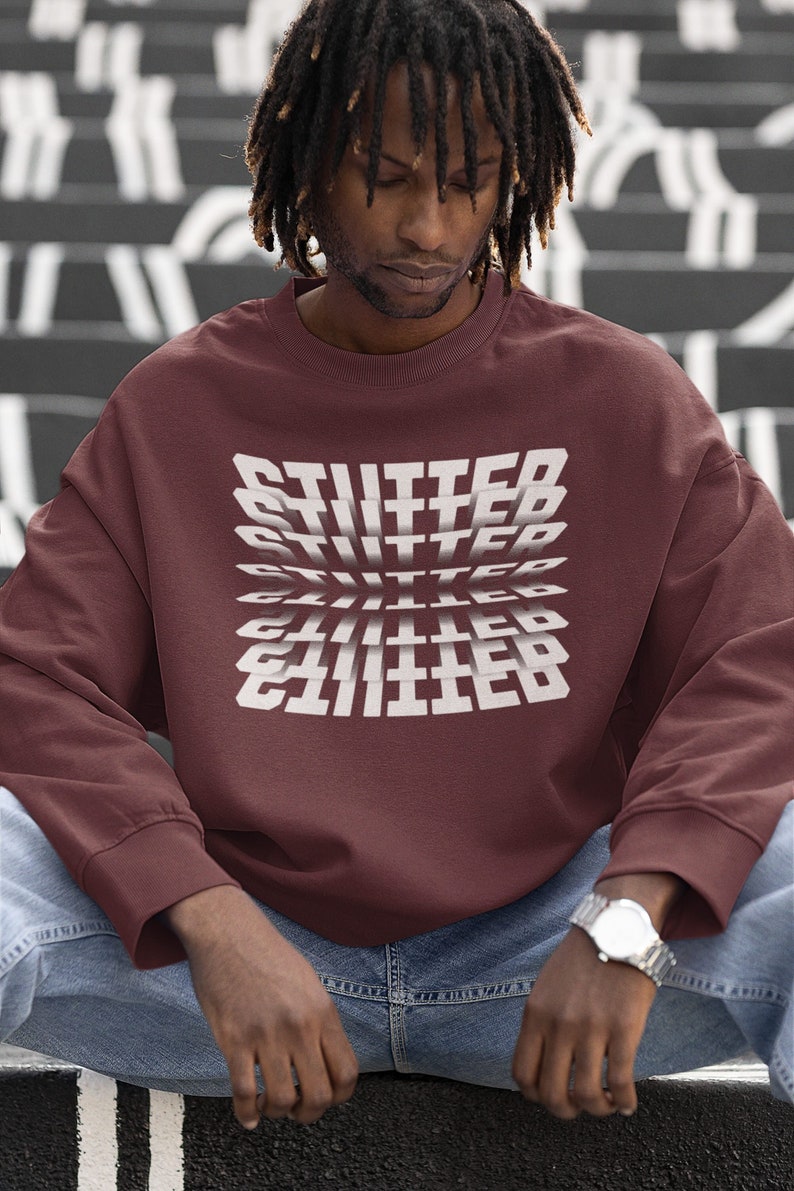Stuttering Sweatshirt Gift for Person Who Stutters, 90s Flip Text ...