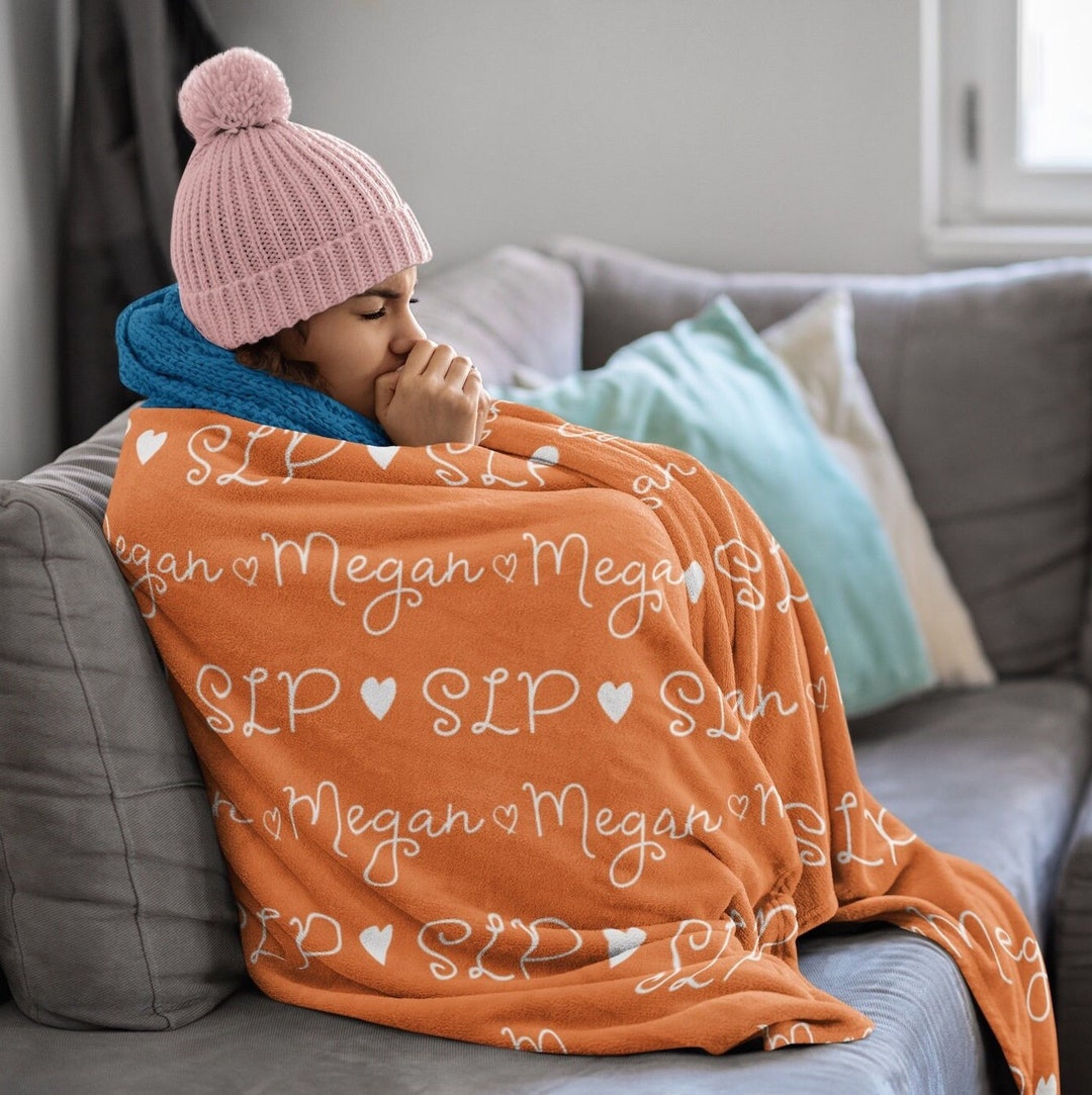 Custom SLP Blanket for Speech-language Pathologist, Customized Gift for ...