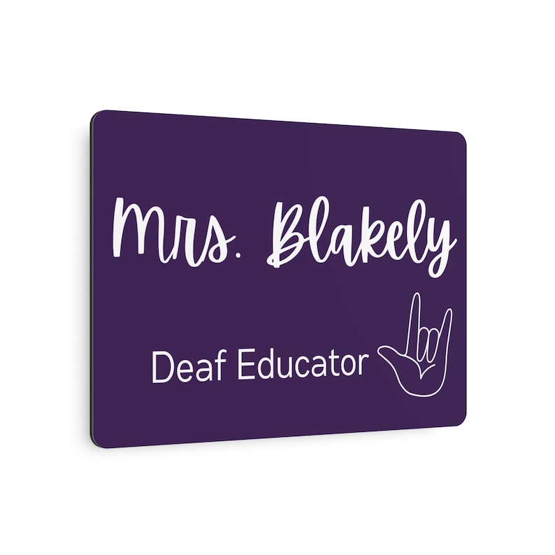 Custom Office Name Plate Gift for Deaf Educator, Teacher of Deaf and ...