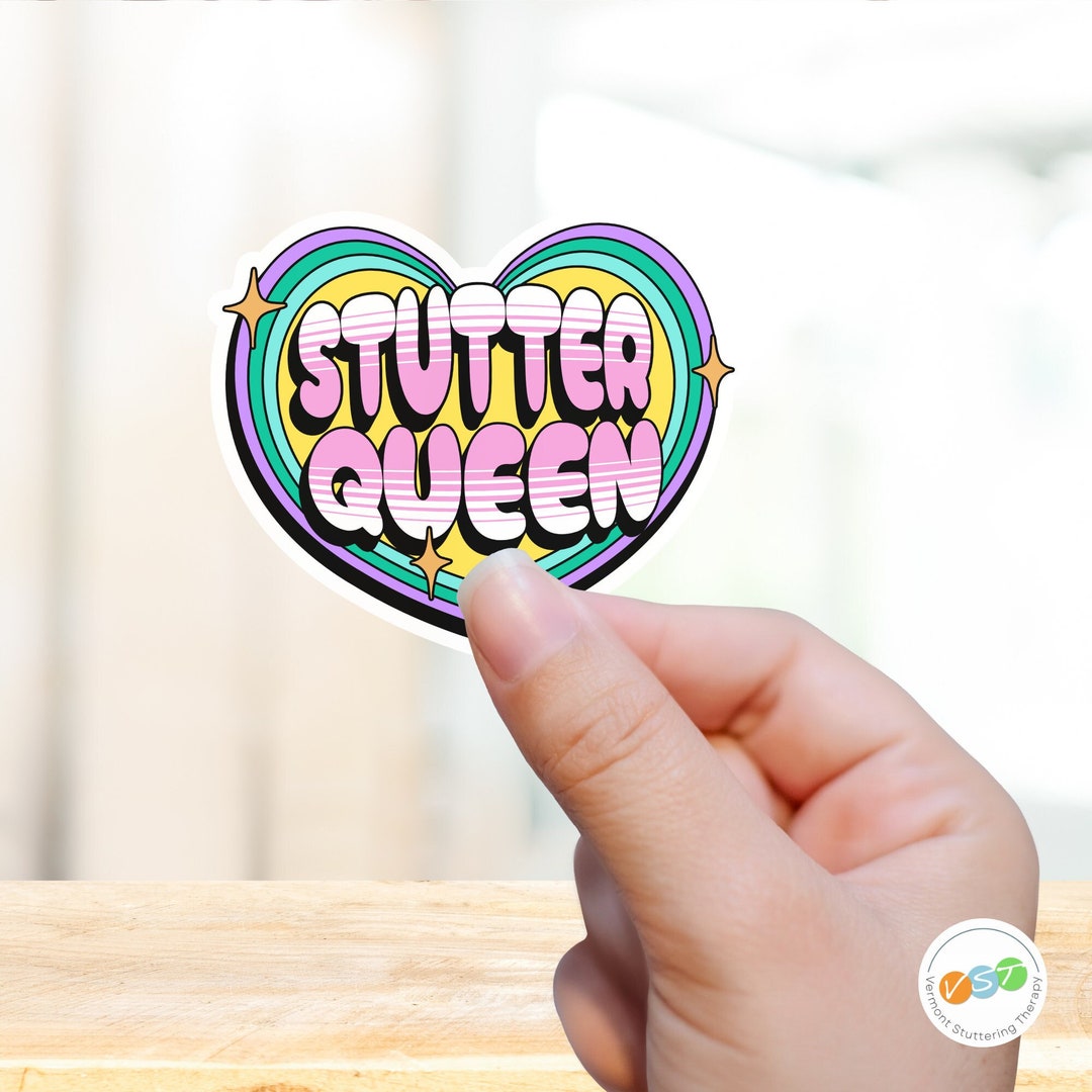 Stuttering Sticker Gift for Woman Who Stutters, Cute Heart Stutter ...
