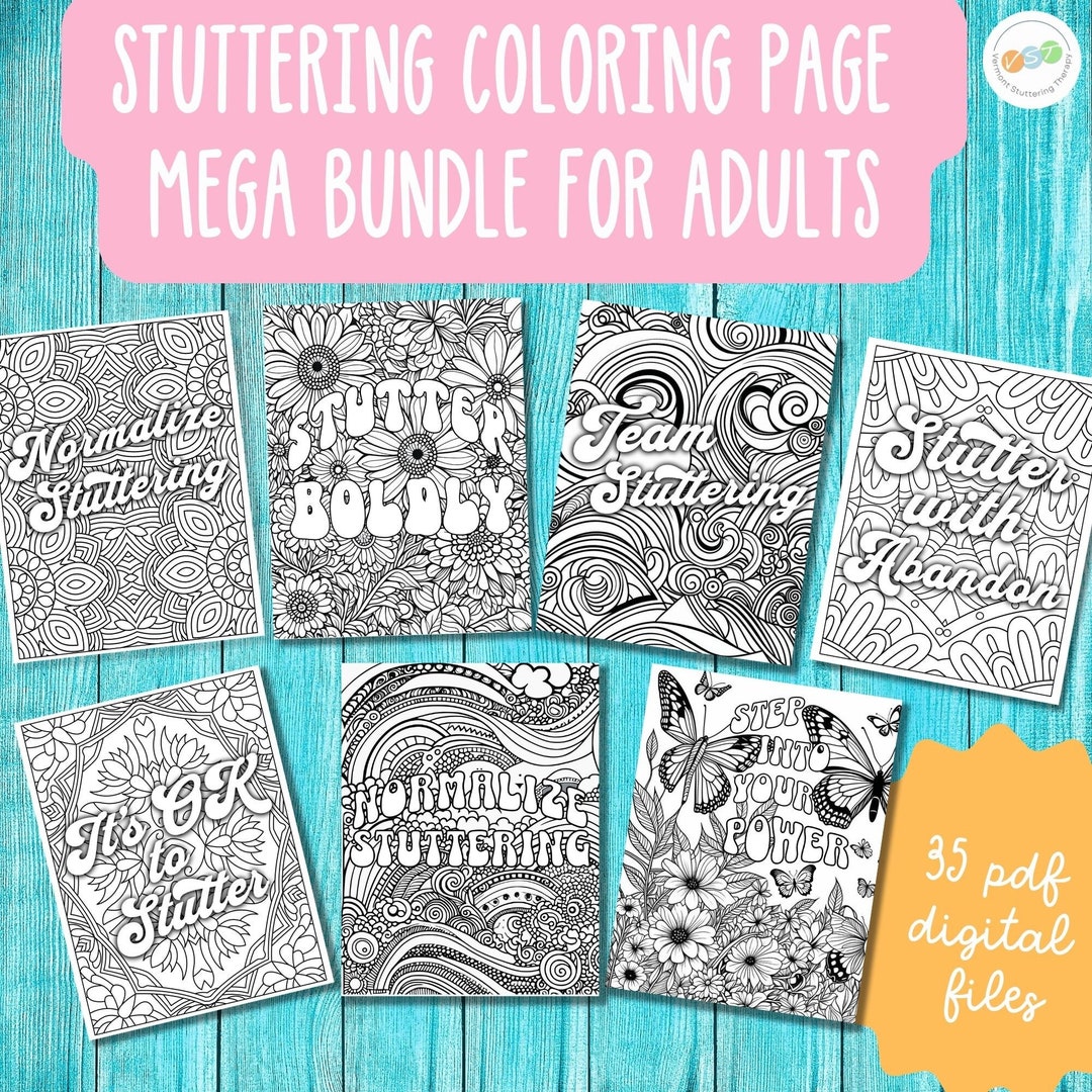 Digital Stuttering Coloring Pages, Stuttering Therapy Positive ...