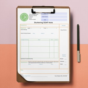 Digital SOAP Note, Stuttering SOAP Template, Stuttering Therapy, SLP ...