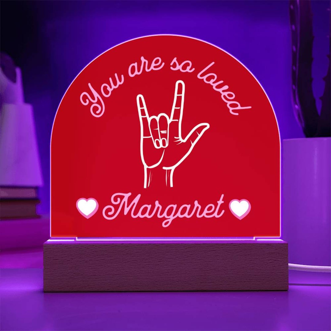 Custom Name Valentine's Day Gift for Her, ASL ILY Sign Language You Are ...