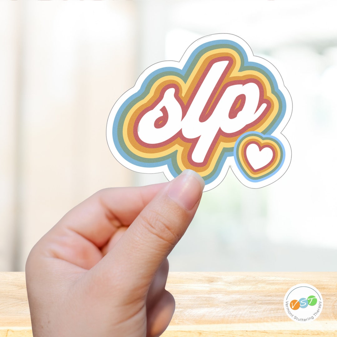 Retro SLP Sticker Gift for Speech-language Pathologist, Cute Speechie ...