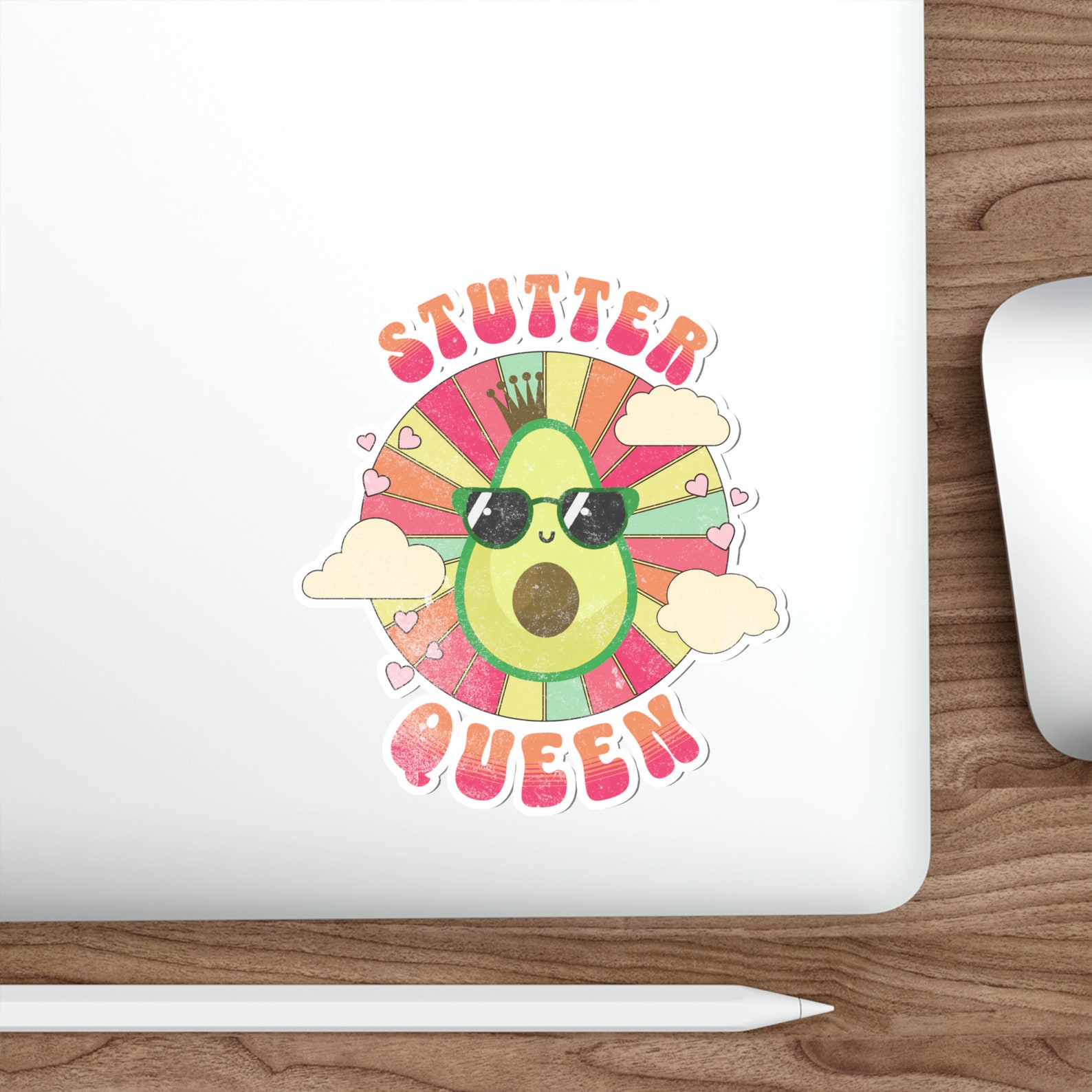 Cute Stutter Sticker Avocado Sticker Gift Stuttering Queen - Etsy