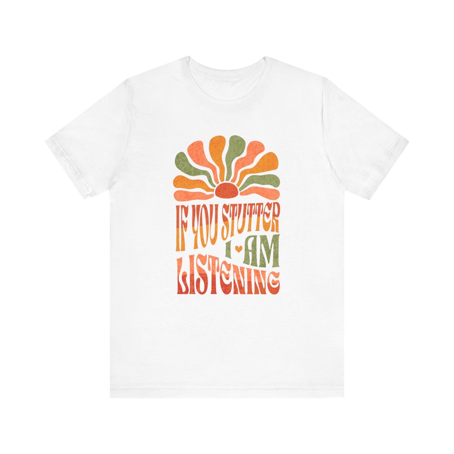 Stuttering Awareness Retro Sun Tshirt, Boho Stuttering Awareness Gift ...