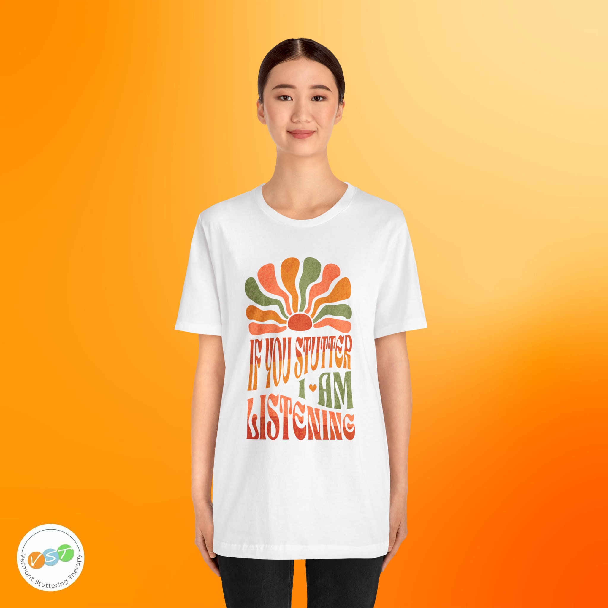 Stuttering Awareness Retro Sun Tshirt, Boho Stuttering Awareness Gift ...