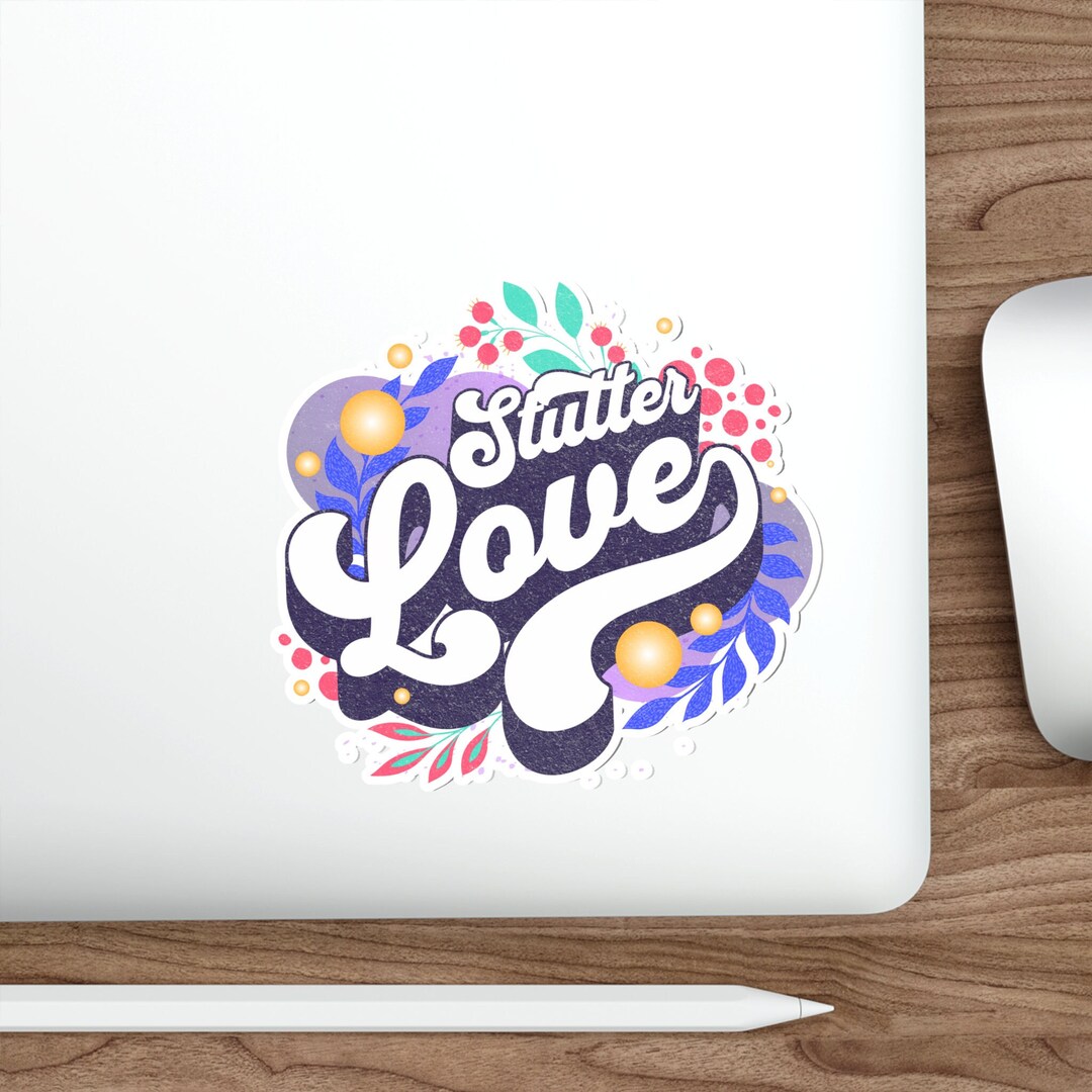 Stutter Love Sticker Gift, Stuttering Retro Sticker, Gift for Person ...
