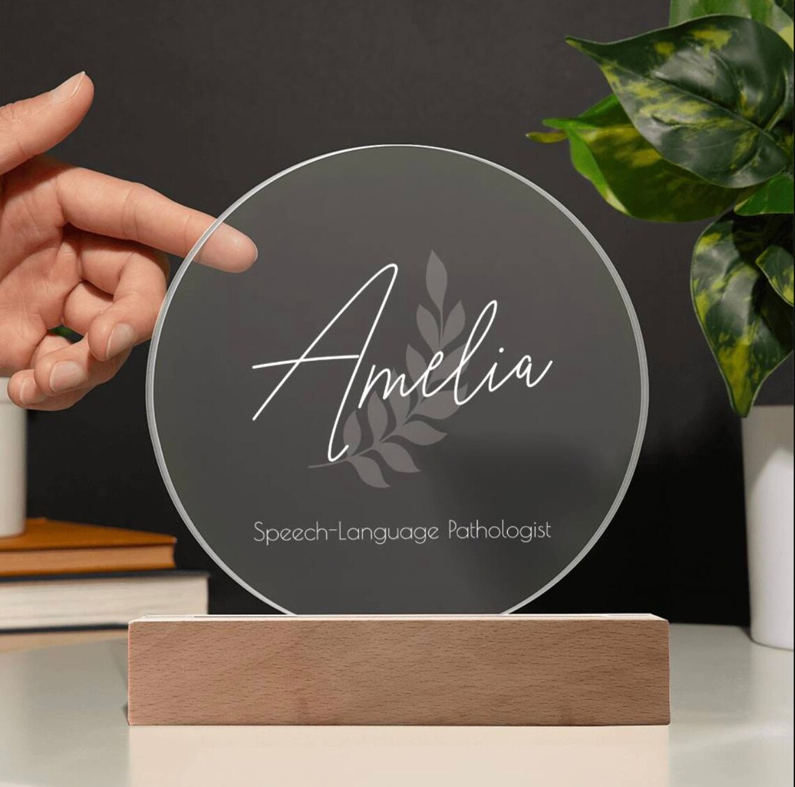 Custom Desk Name Plate for Health Professional, Personalized Name ...