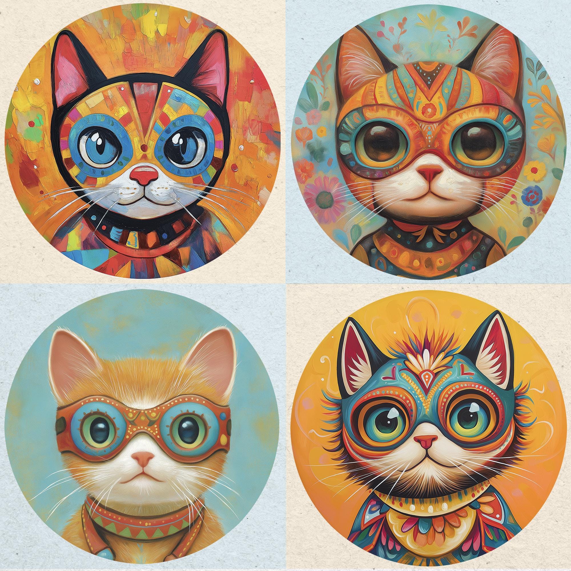 Unique Mexican Luchador Cat & Kitten Clipart, Cute Cat Wrestler ...