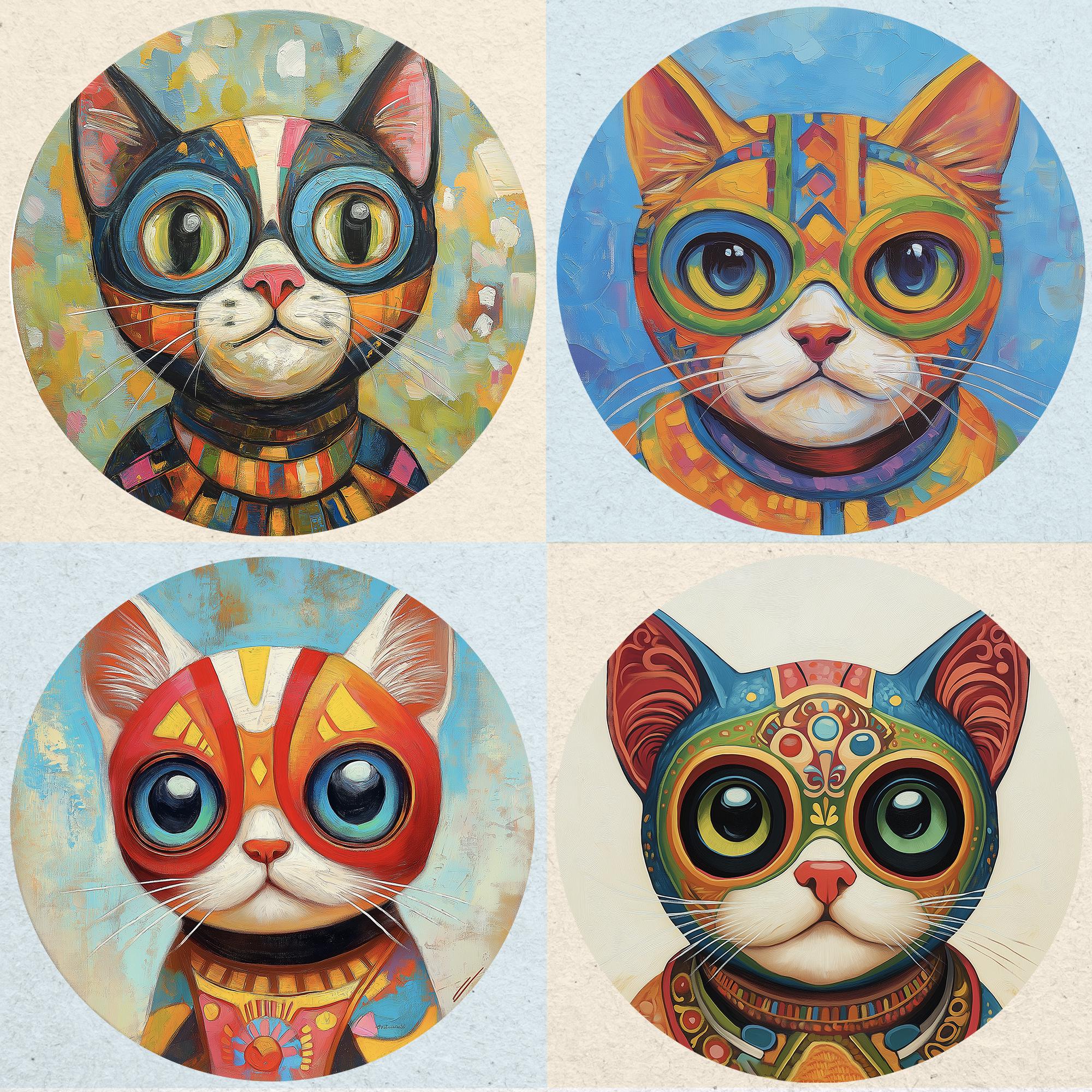 Unique Mexican Luchador Cat & Kitten Clipart, Cute Cat Wrestler ...