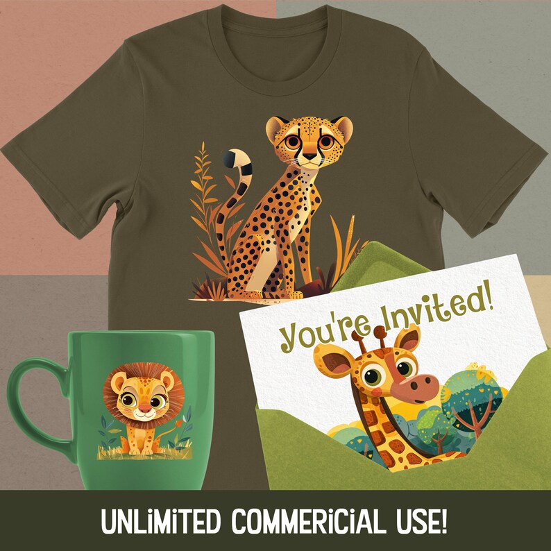 Enchanting African Safari Animals Bundle - 20 Cute African Animal PNG ...