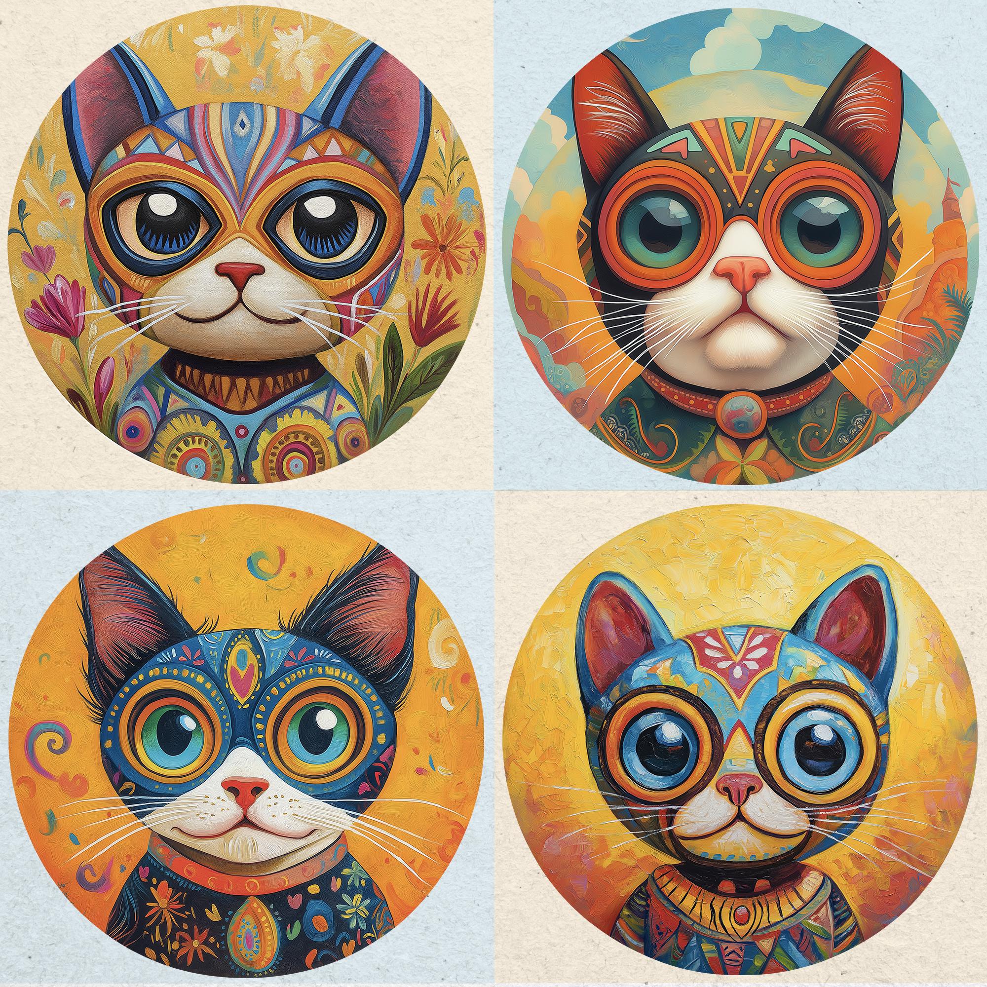 Unique Mexican Luchador Cat & Kitten Clipart, Cute Cat Wrestler ...