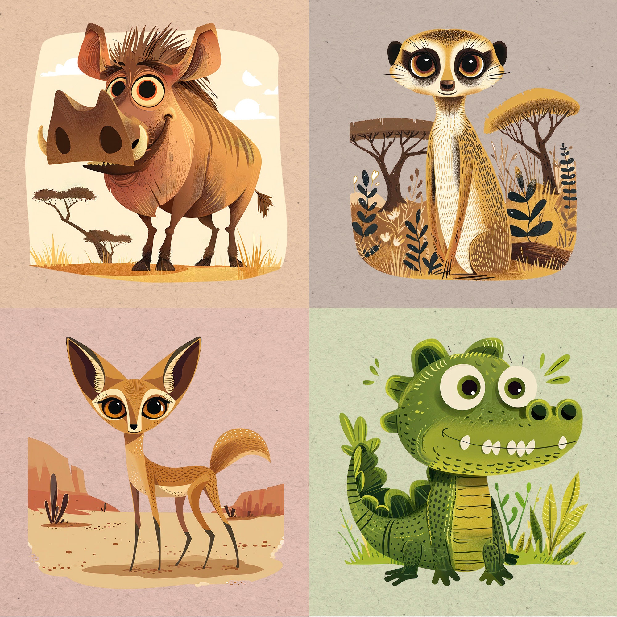 Enchanting African Safari Animals Bundle 20 Cute African Animal PNG ...
