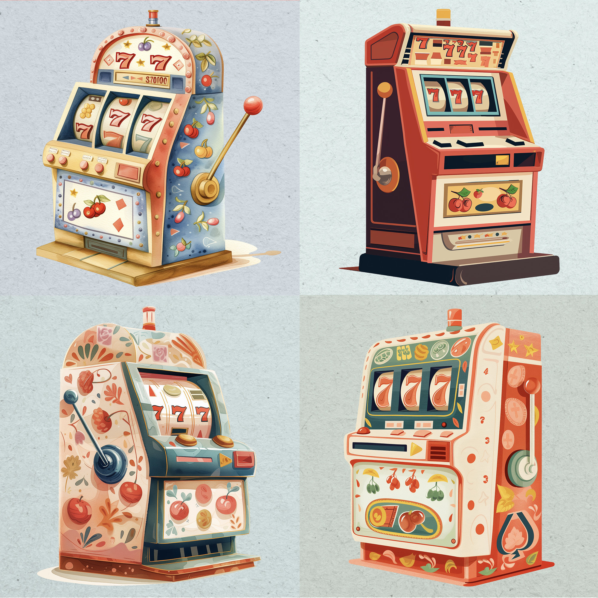 20 Lucky Slot Machine Clip Art Image Bundle - High-quality, Royalty ...