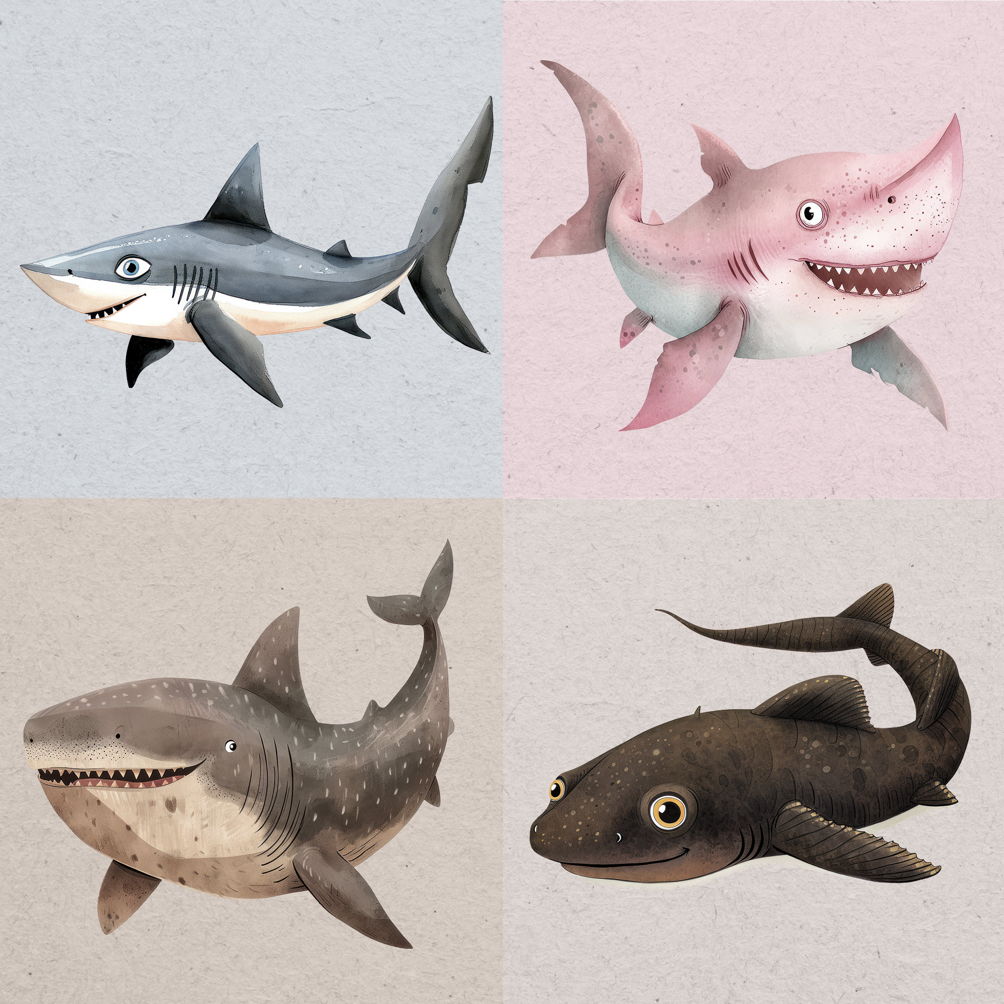 Adorable Shark Illustration Bundle: 20 High-quality PNG Images of ...